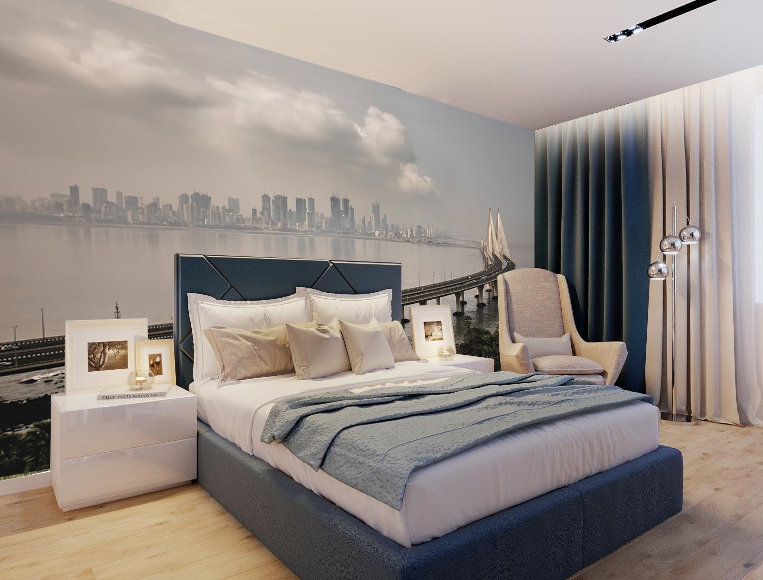 Biggest Bridge Wallpaper Seascape Wall Decal Bandra-worli Sea Link Art ...