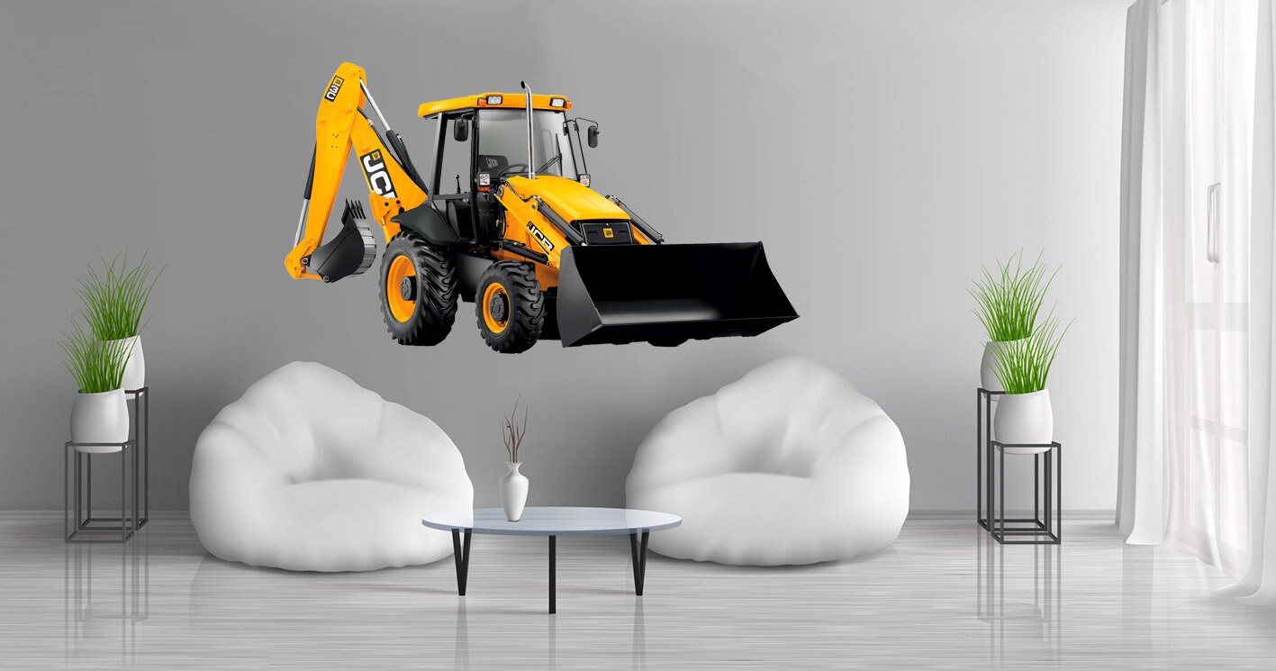 Excavator Decal Nursery Truck Vinyl Vehicles Sticker | Etsy