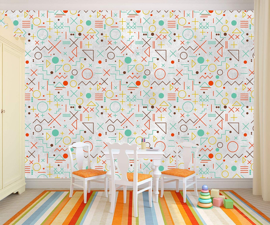 Geometry Wallpaper Mathematical Mural Formula Wall Art Geometric ...