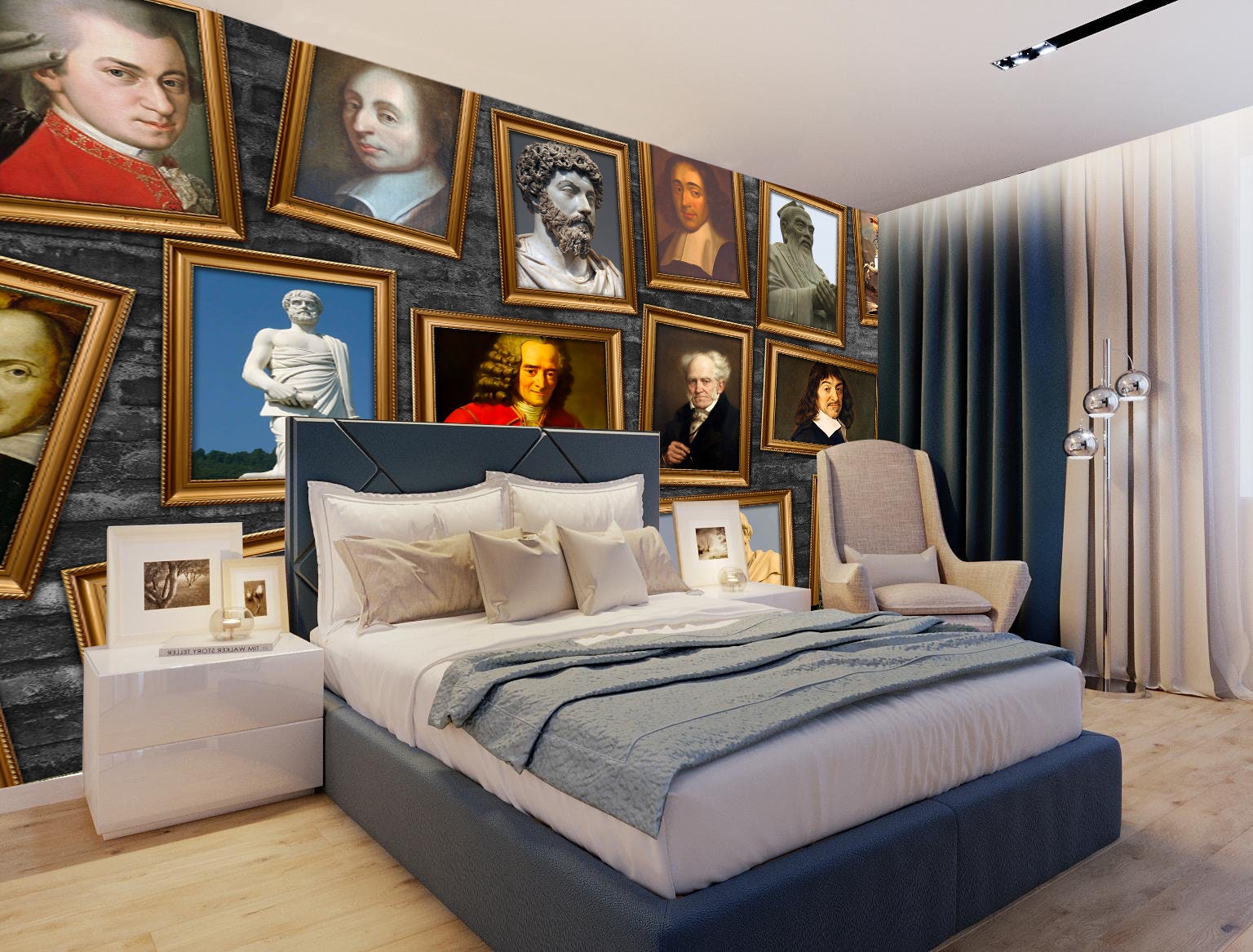 Famous People of the World Wallpaper World Legends Faces Mural - Etsy