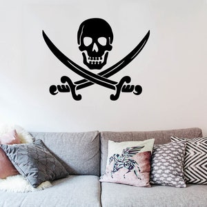 Pirate Decal Skull Decal Sea Style Stickers Pirate Sabers Decal Kids ...