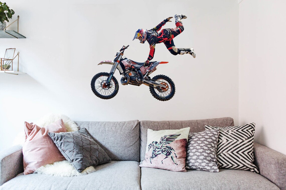 Motocross decal Dirt bike print Wall art mechanism Motorcycle | Etsy