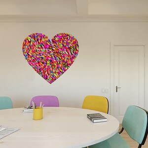 Heart Wall Decal Girl Wall Art Psychedelic Art Love Décor Heart Wall ...