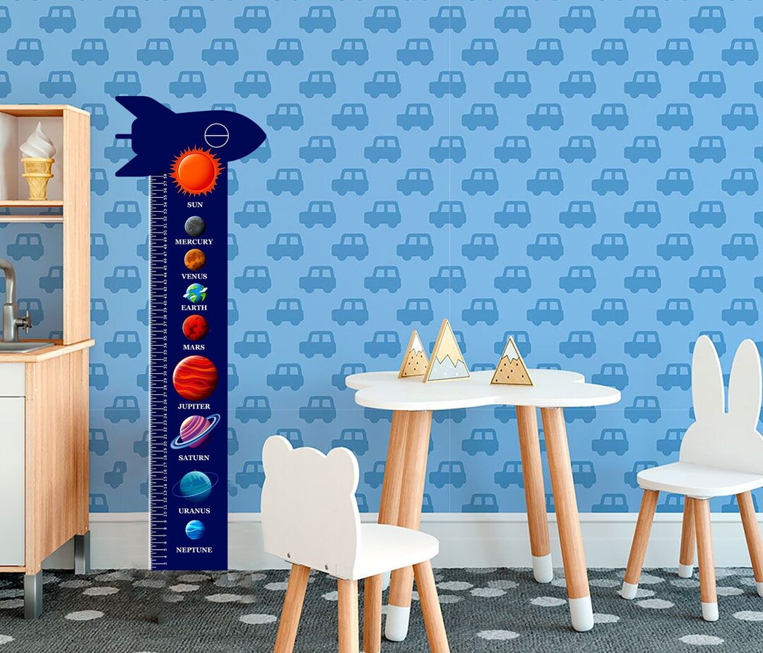 Space Height Chart Solar System Decal Baby Height Chart Playroom Wall ...