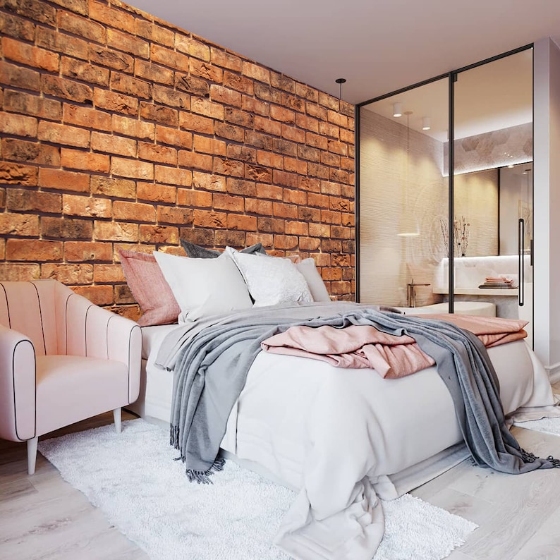 Peel and Stick Old Vintage Brick Wallpaper Stone Mural Realistic Brick ...