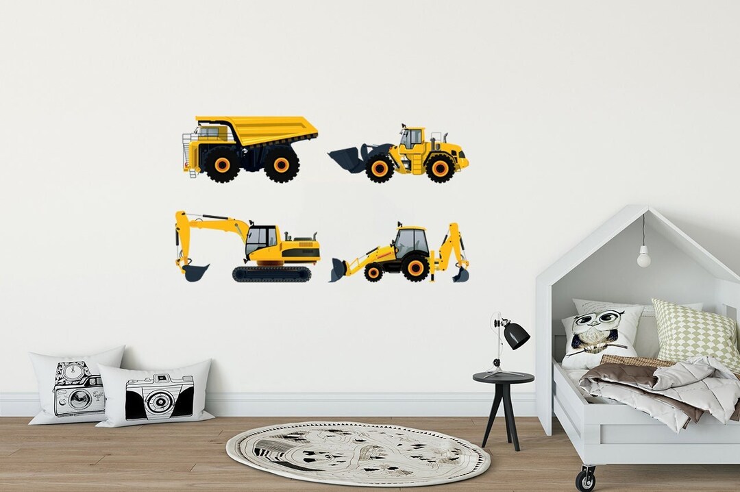 Construction Decal Digger Decal Boys Wall Decal Trucks Decal Nursery ...