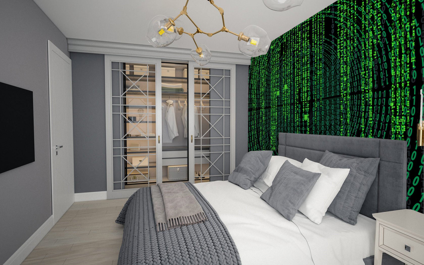 Peel and Stick Matrix Wallpaper Cyber Code Decal Computer Mural Self ...