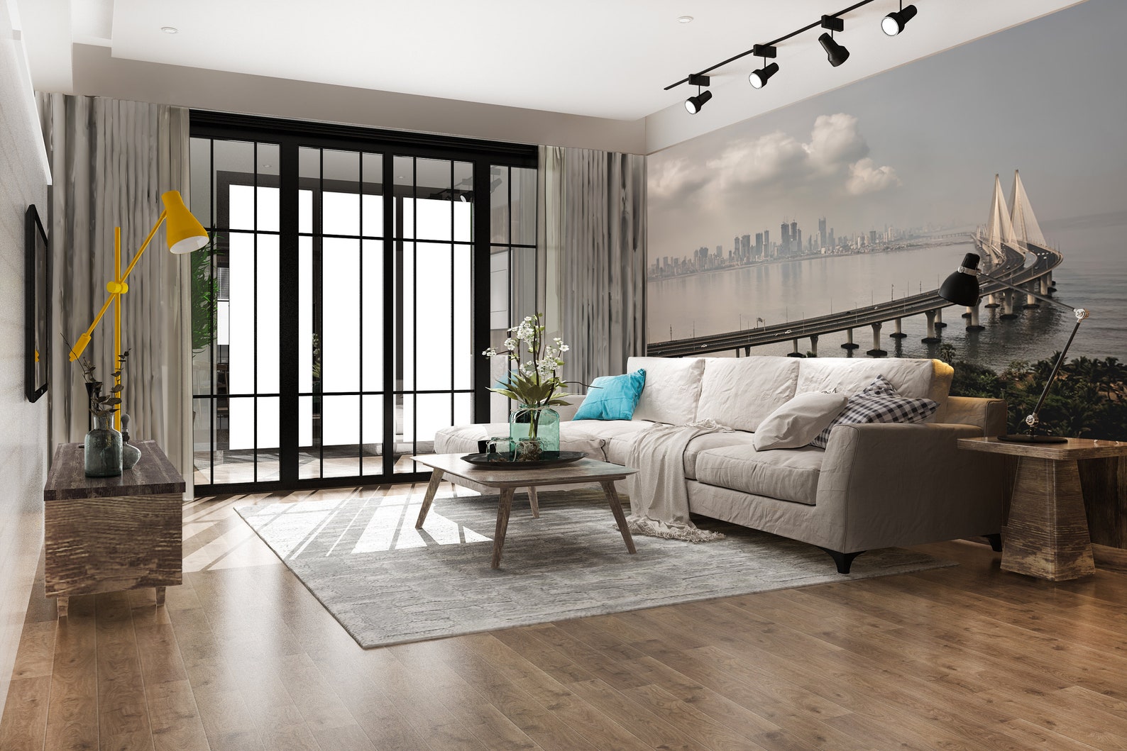 Biggest Bridge Wallpaper Seascape Wall Decal Bandra-worli Sea Link Art ...