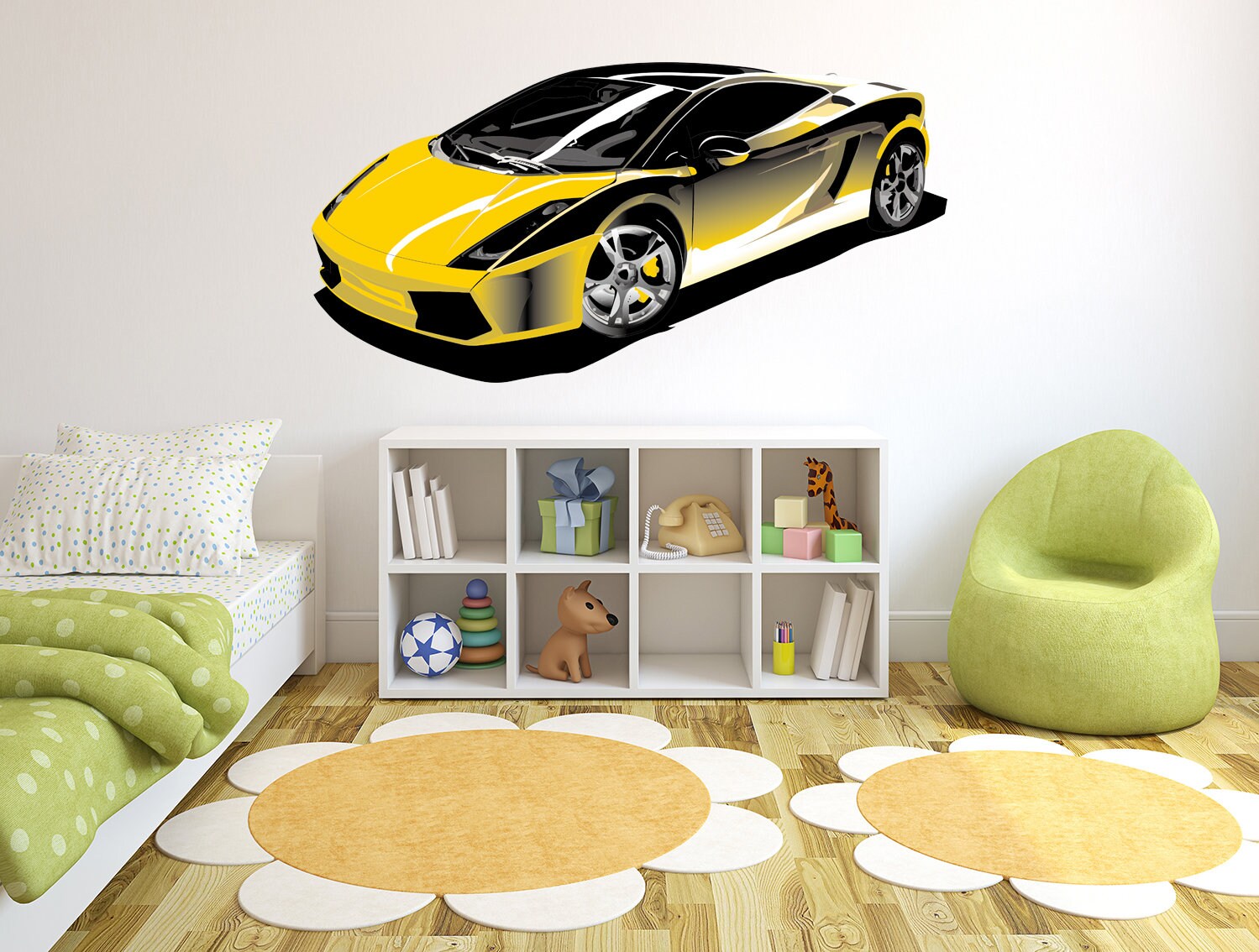 Lamborghini Decal Yellow Car Print Transport Wall Sticker Machinery ...