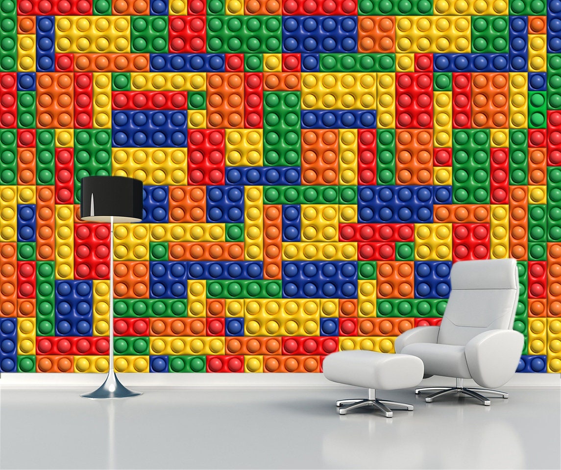 Constructor Wallpaper Nursery Print Kids Playroom Decor - Etsy