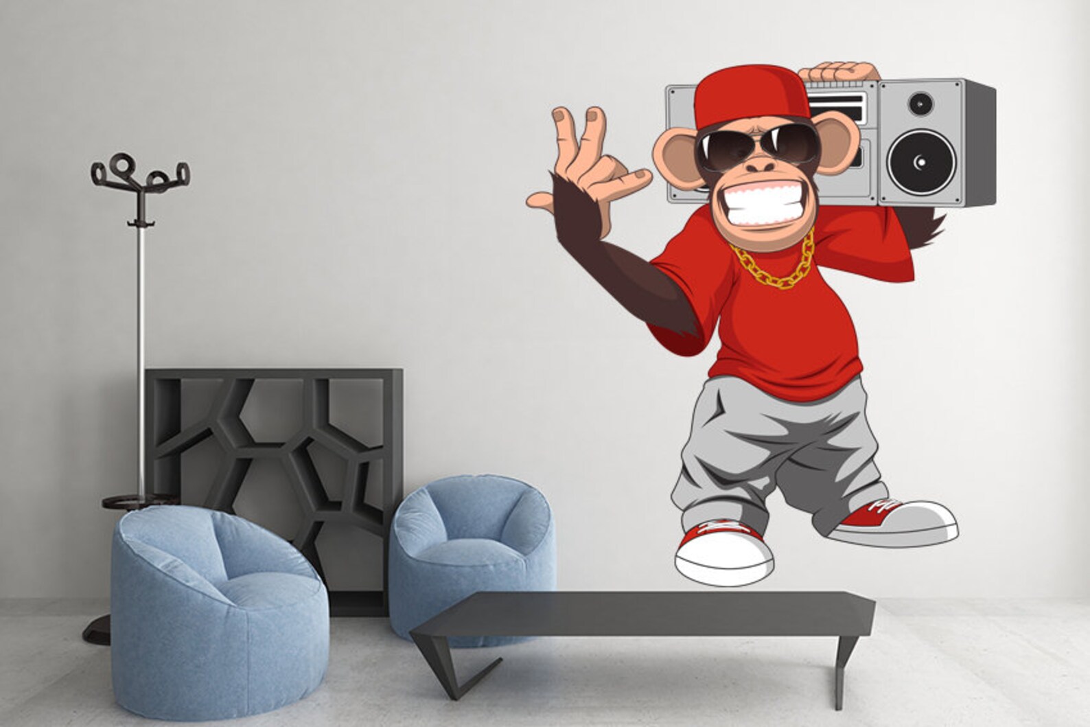 Monkey Decal Hip Hop Stickers Music Decal Rapper Gift DJ Stickers ...