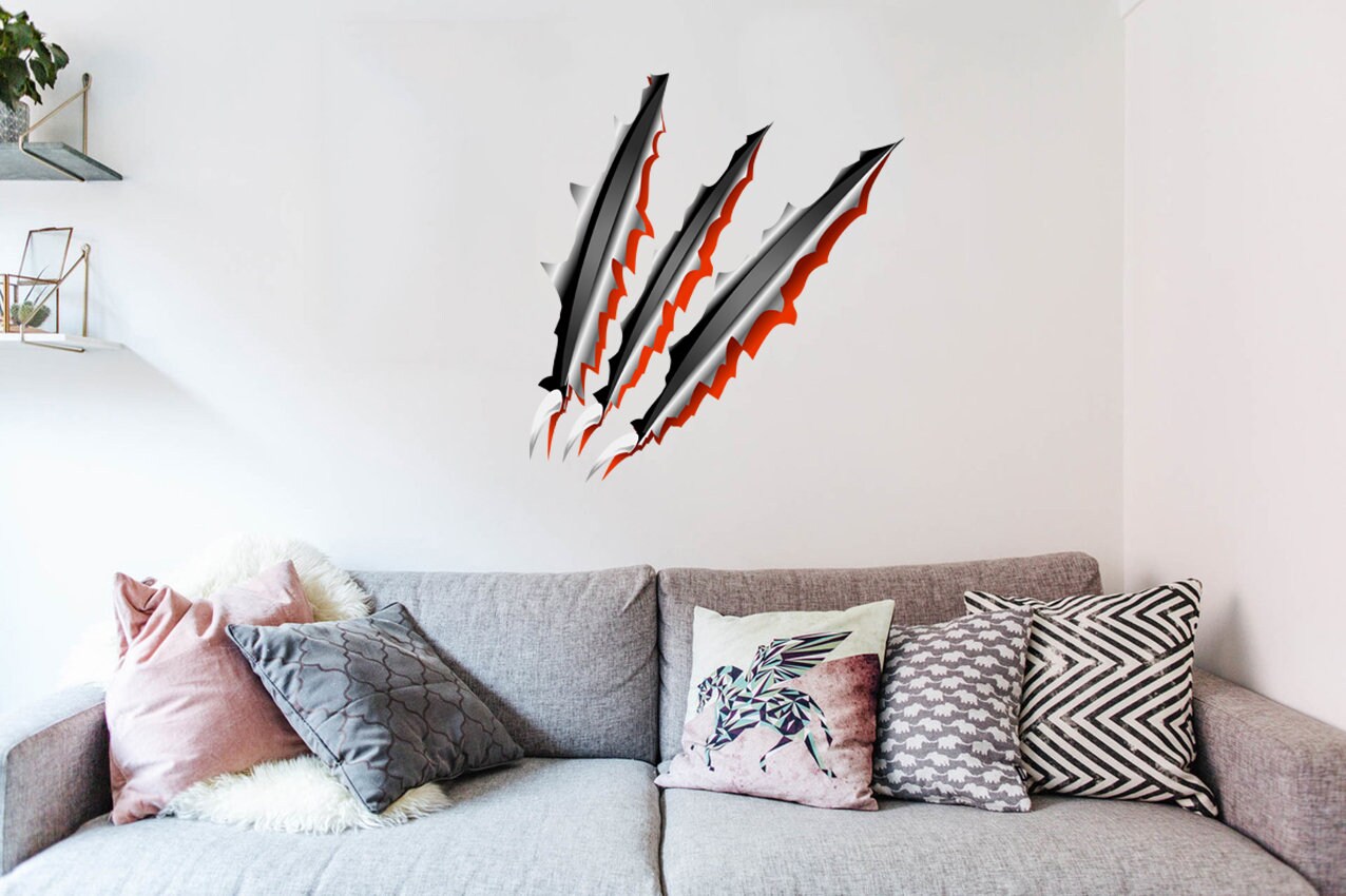Claw Scratch Marks Decal Monster Art Claws Sticker Dinosaur - Etsy