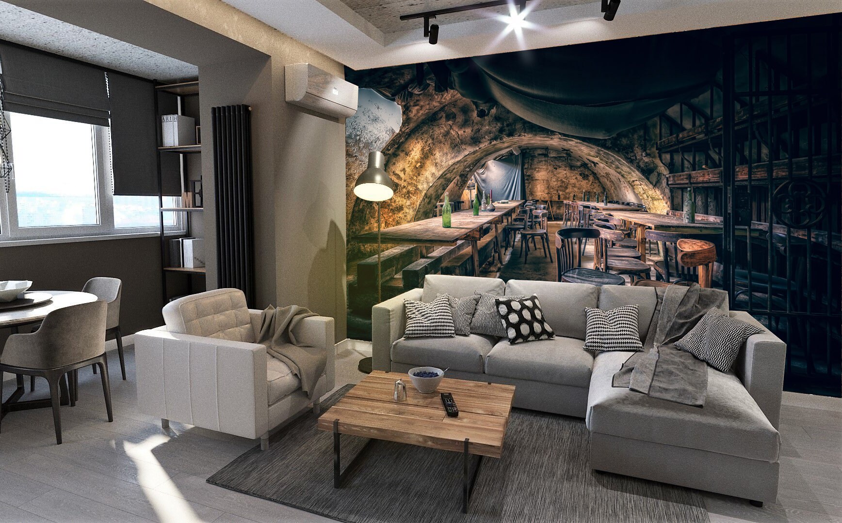 Beer Pub Wallpaper Loft Style Mural Dining Room Décor Bar Design Wall ...