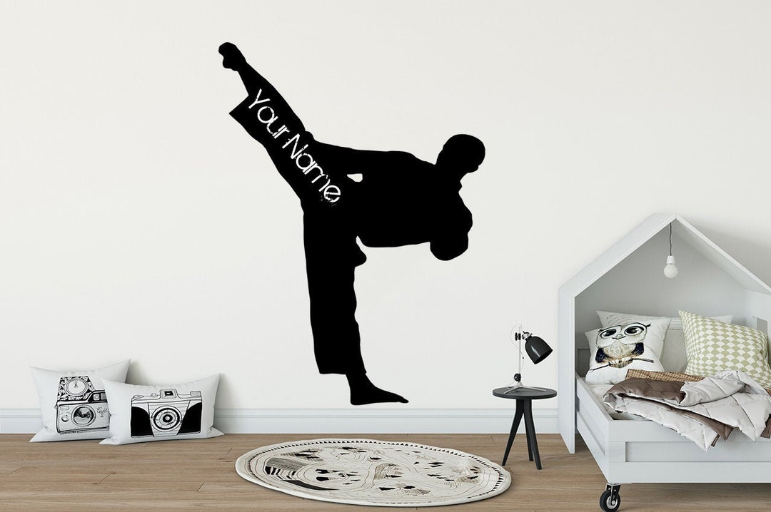 Karate Wall Decal Taekwondo Sticker Boys Custom Name Personalized Decal ...