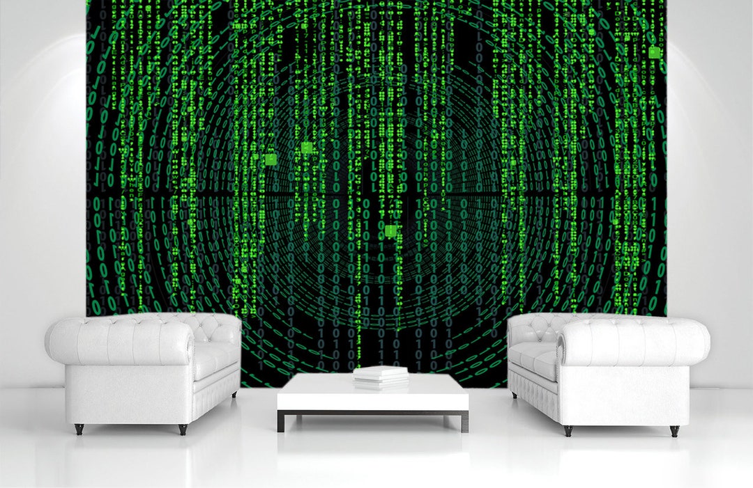 Peel and Stick Matrix Wallpaper Cyber Code Decal Computer Mural Self ...