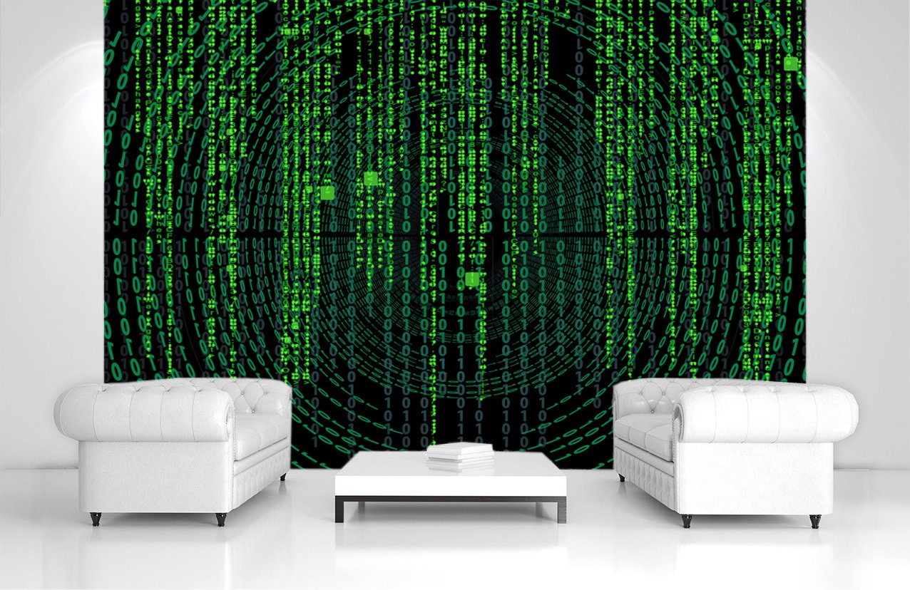 Peel and Stick Matrix Wallpaper Cyber Code Decal Computer Mural Self ...