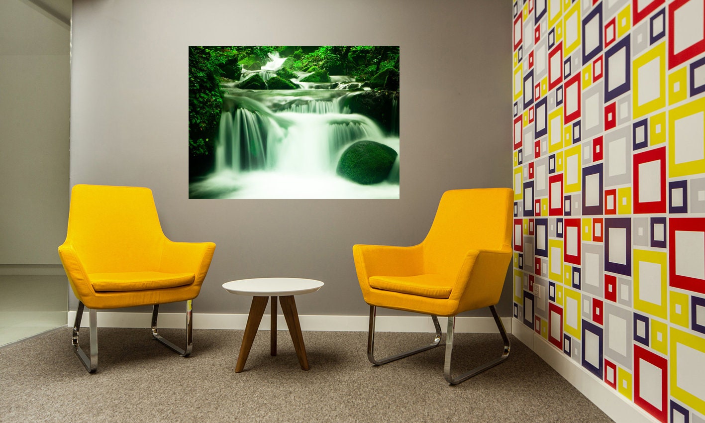 Waterfall Decal River Wall Décor Water Wall Sticker Rock Artwork Nature ...