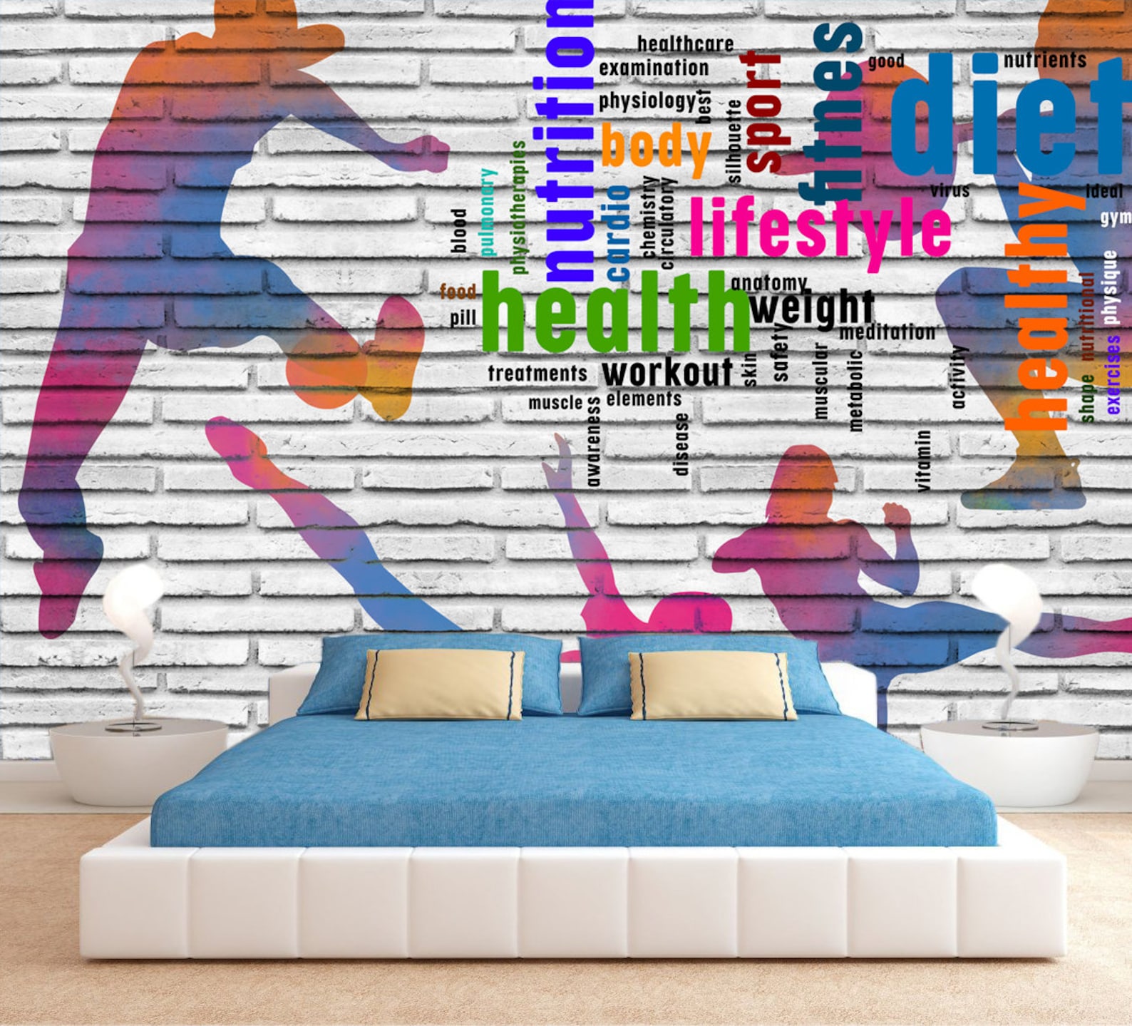 Athlete Wallpaper Gym Wall Mural Motivational Words Art Sport Décor ...
