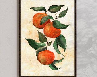 Vintage Tangerine Print - Etsy