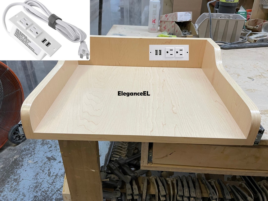 Custom Pull Out Drawer Open Front “eleganceel” Melamine With USB & El ...