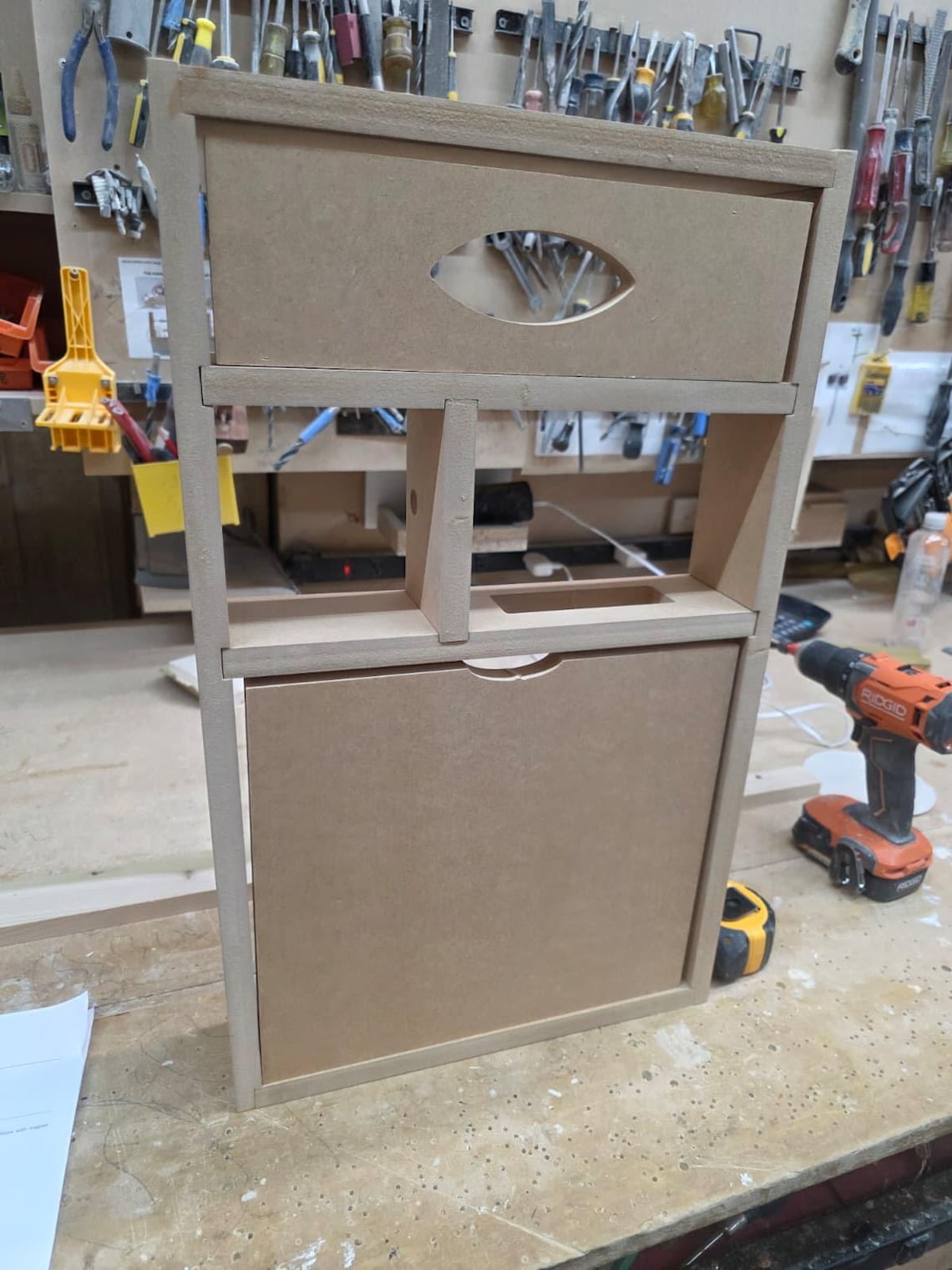 Unfinished MDF Recessed Bathroom Cabinet - 4 Section, 3.5"d ...