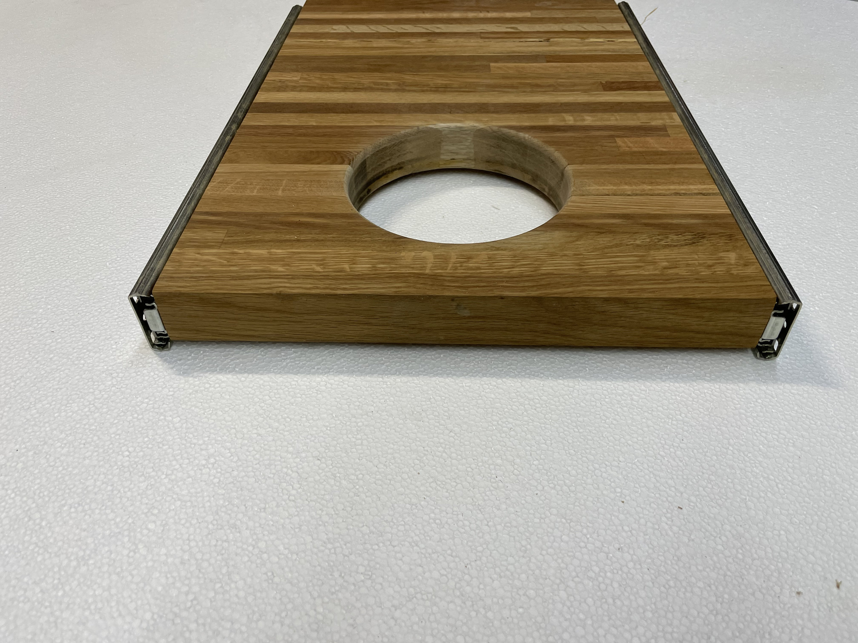 Oak Butcher Block Pull Out With Waste Basket Pull Out for Your Kitchen ...