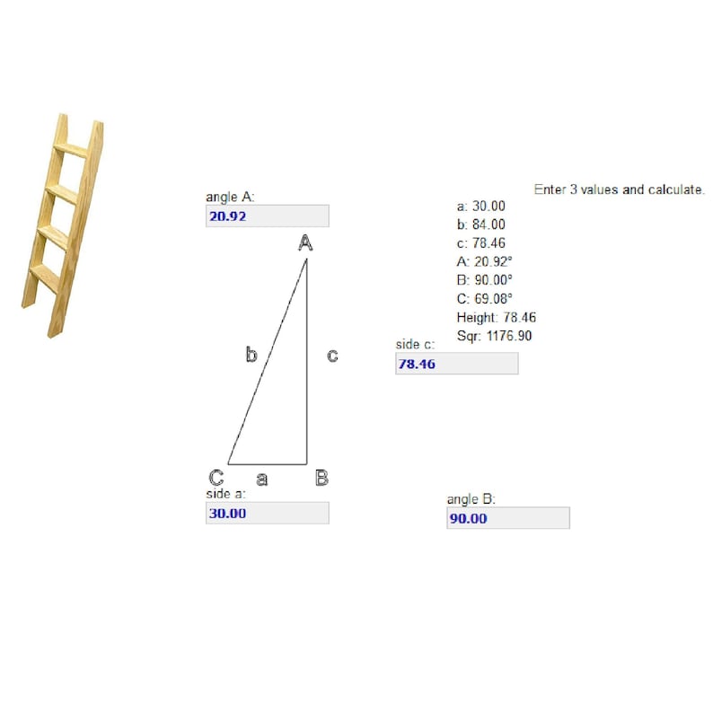 Custom Rustic Unfinished Solid Wood Utility Ladder,1.5" Thick, Bunk Bed ...