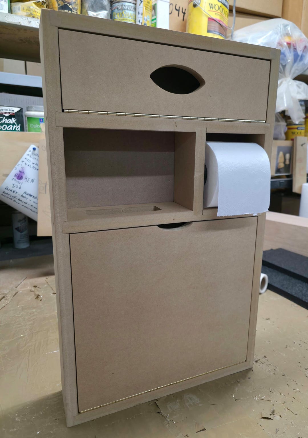 Unfinished MDF Recessed Bathroom Cabinet - 4 Section, 3.5"d ...