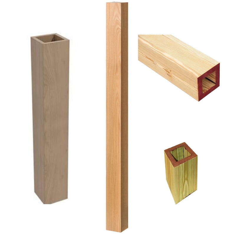 Hollow Oak Wood Newel Post: Rough Cut or Smooth Sanded - Etsy