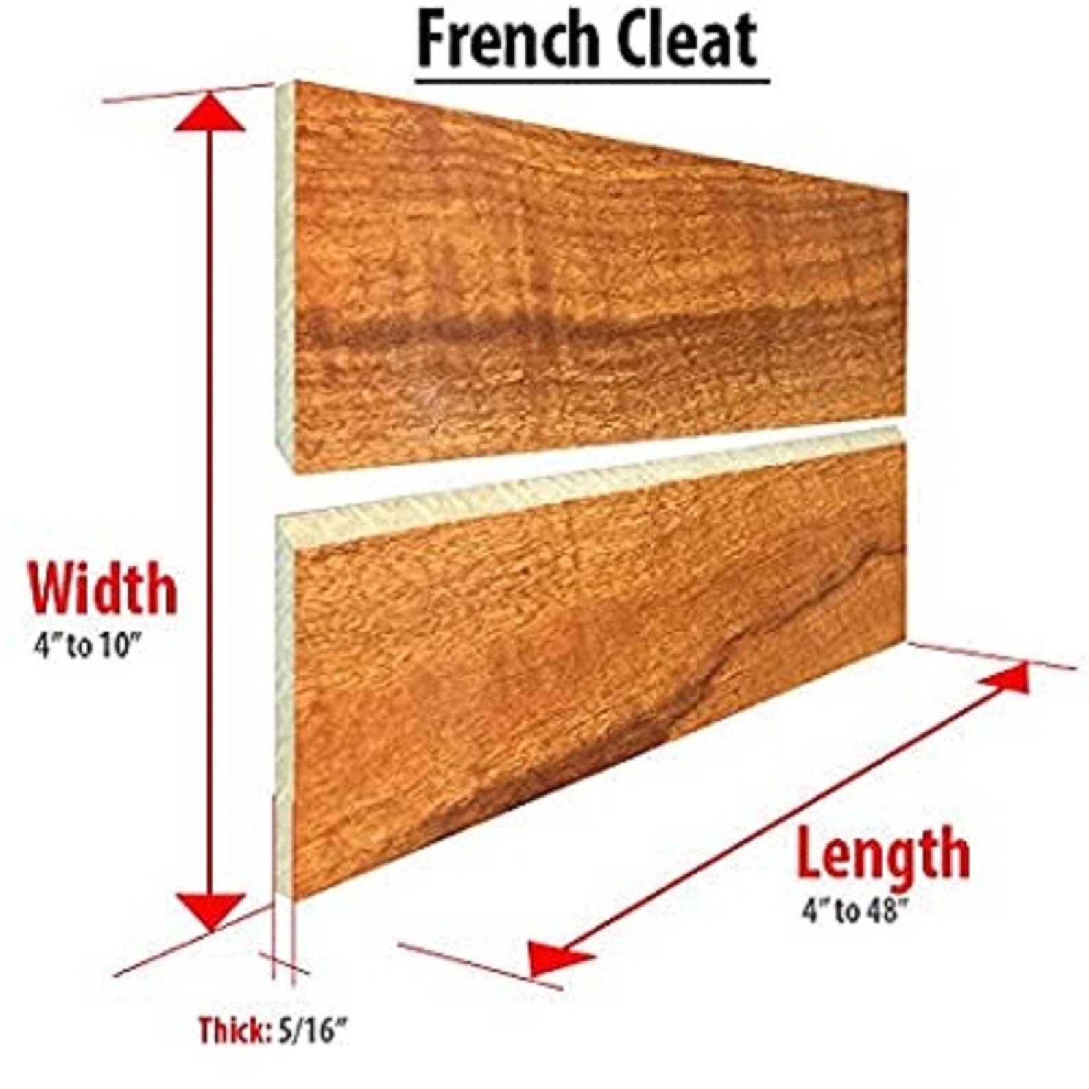 MDF French Cleats: Slim 1/4" Thick, up to 10" High - Etsy