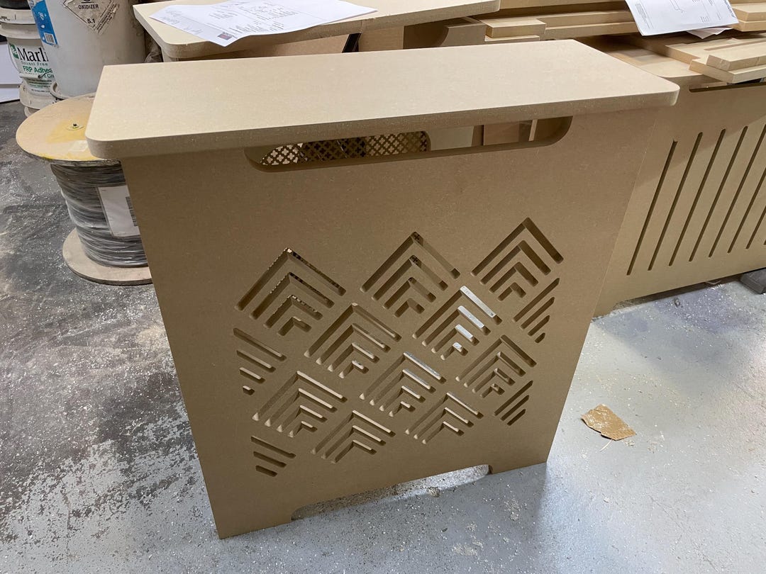 Custom Sizes MDF Radiator Cover - MD1 - Unfinished - 9" Depth With Cut ...