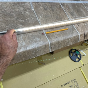 LED Lighted Round Closet Rod Kit With End Supports 1-5/16" Diamerter ...