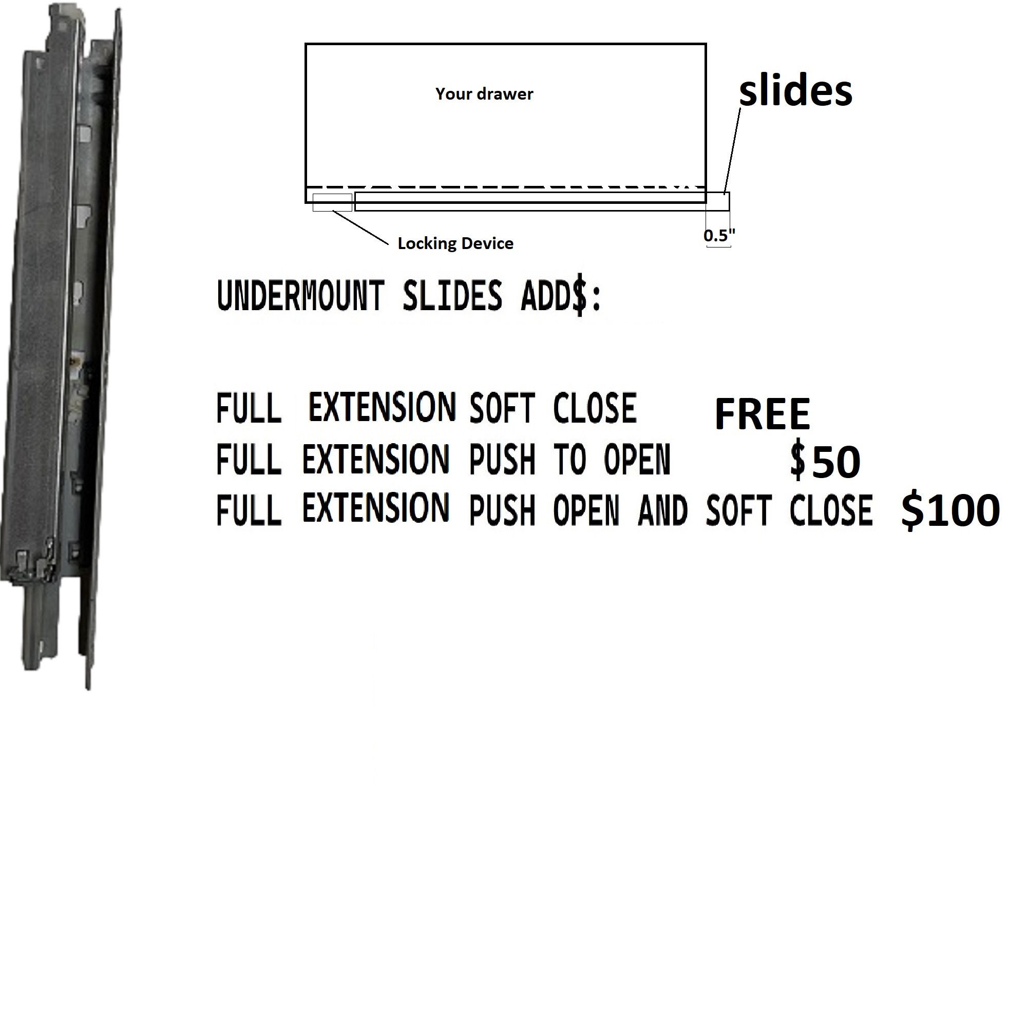 Ez-frame Undermount Drawer Slides System: up to 24" Wide - Etsy