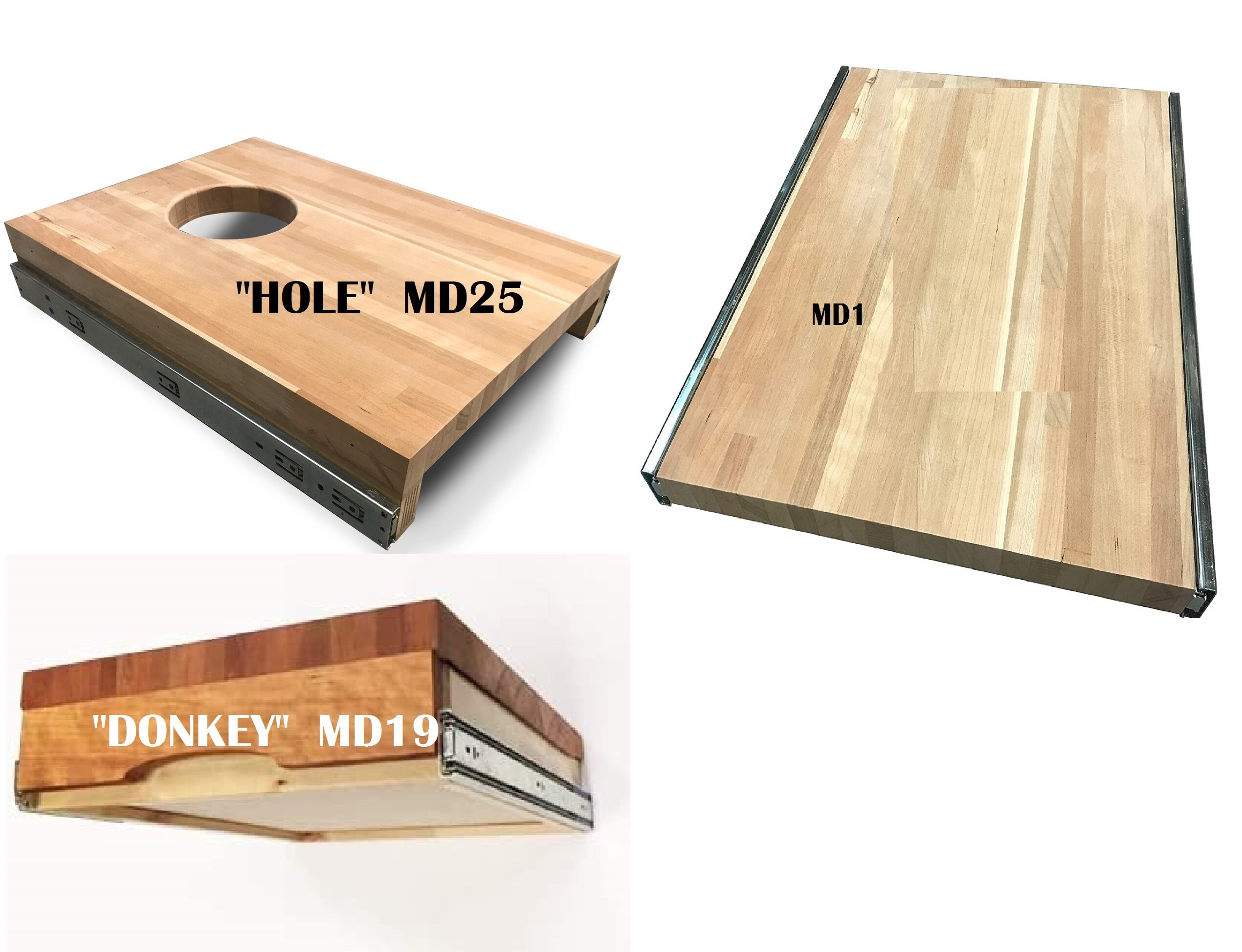Butcher Block Pull Out With Cabinet Trash Can Pull Out for Your Cabinet ...