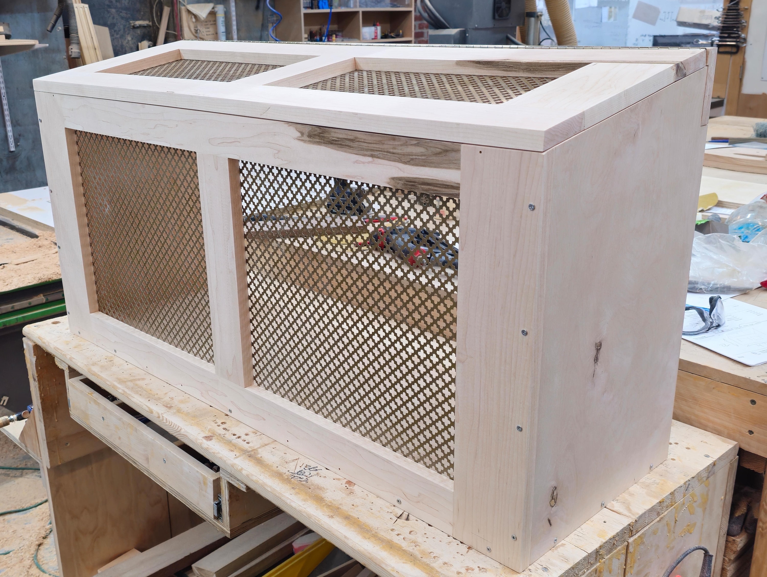 Wall AC, Mini Split , Ductless AC Cover Solid WOOD "wallbirdcage", Open ...