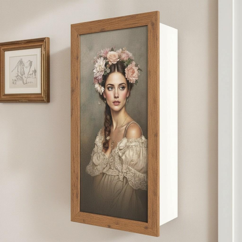 Hide Away Medicine Recessed Cabinet With Door Disguised as Picture ...