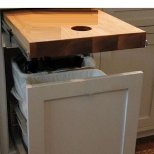 Oak Butcher Block Pull Out With Waste Basket Pull Out for Your Kitchen ...