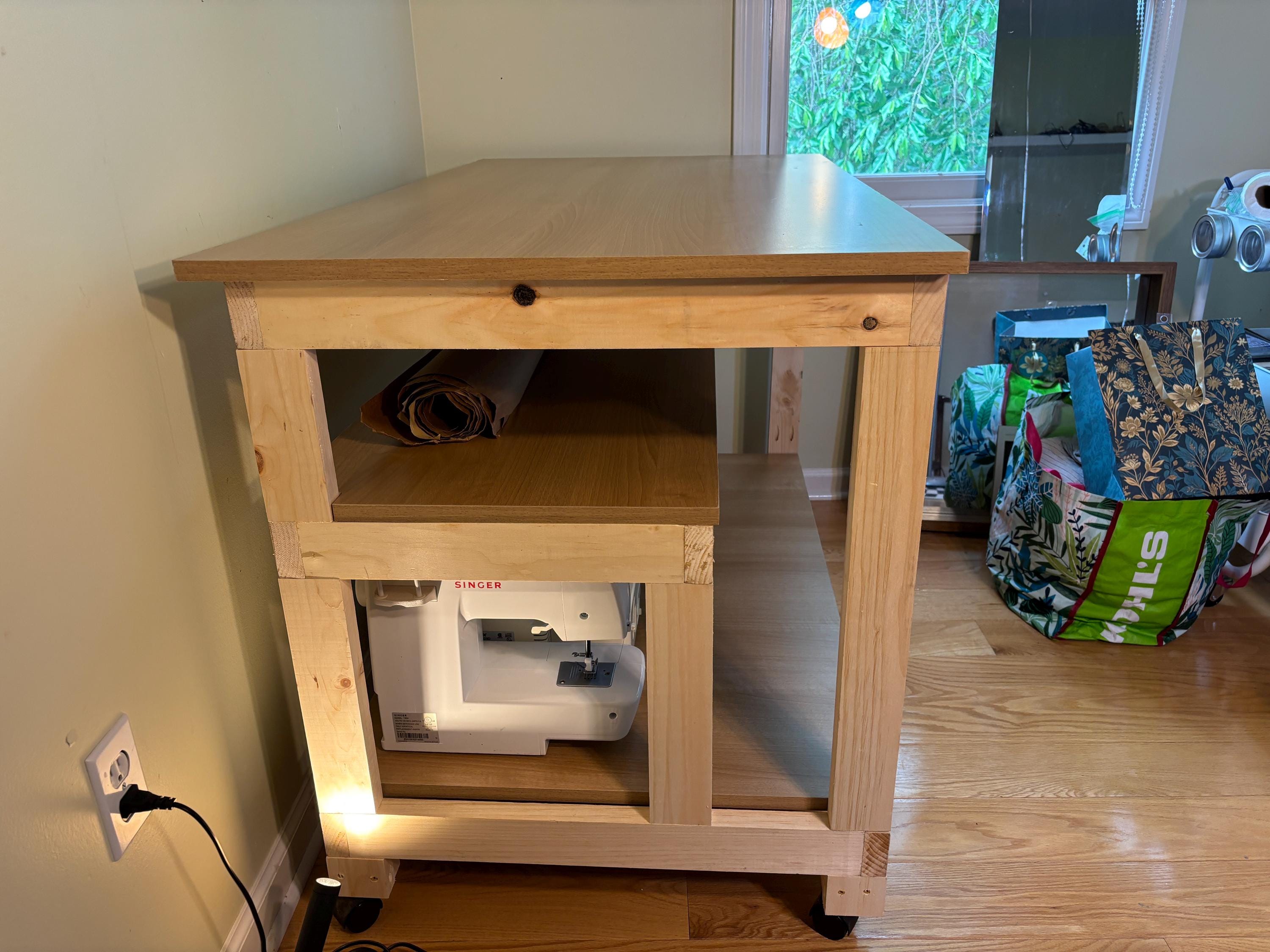 Rolling Working Table "anna", Working Desk, Art Desk, Sewing Table ...