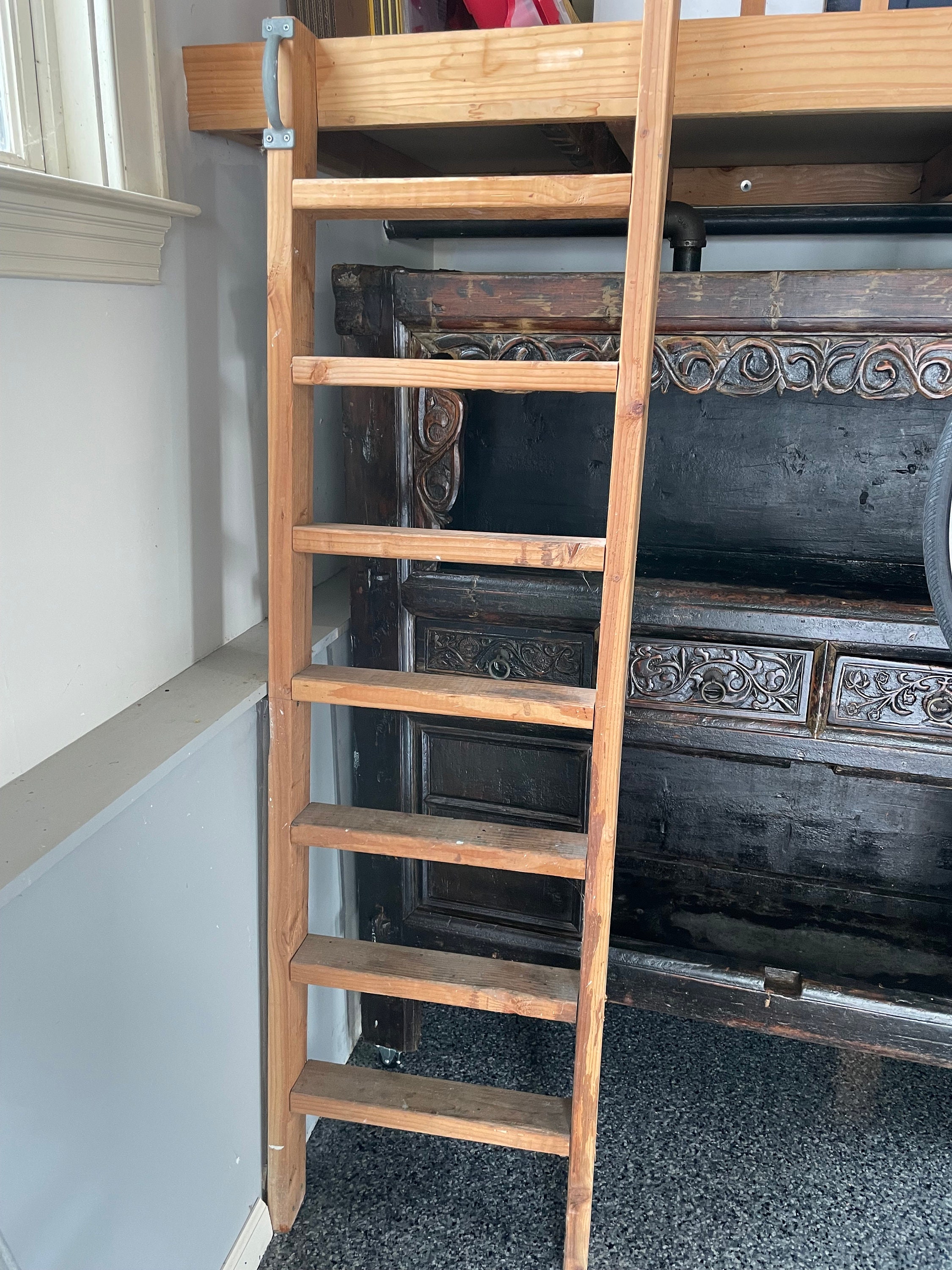 Rustic Loft Rolling Ladder