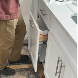 Pedal Open Single Trash Pull-out Waste Container Kick to Open With ...