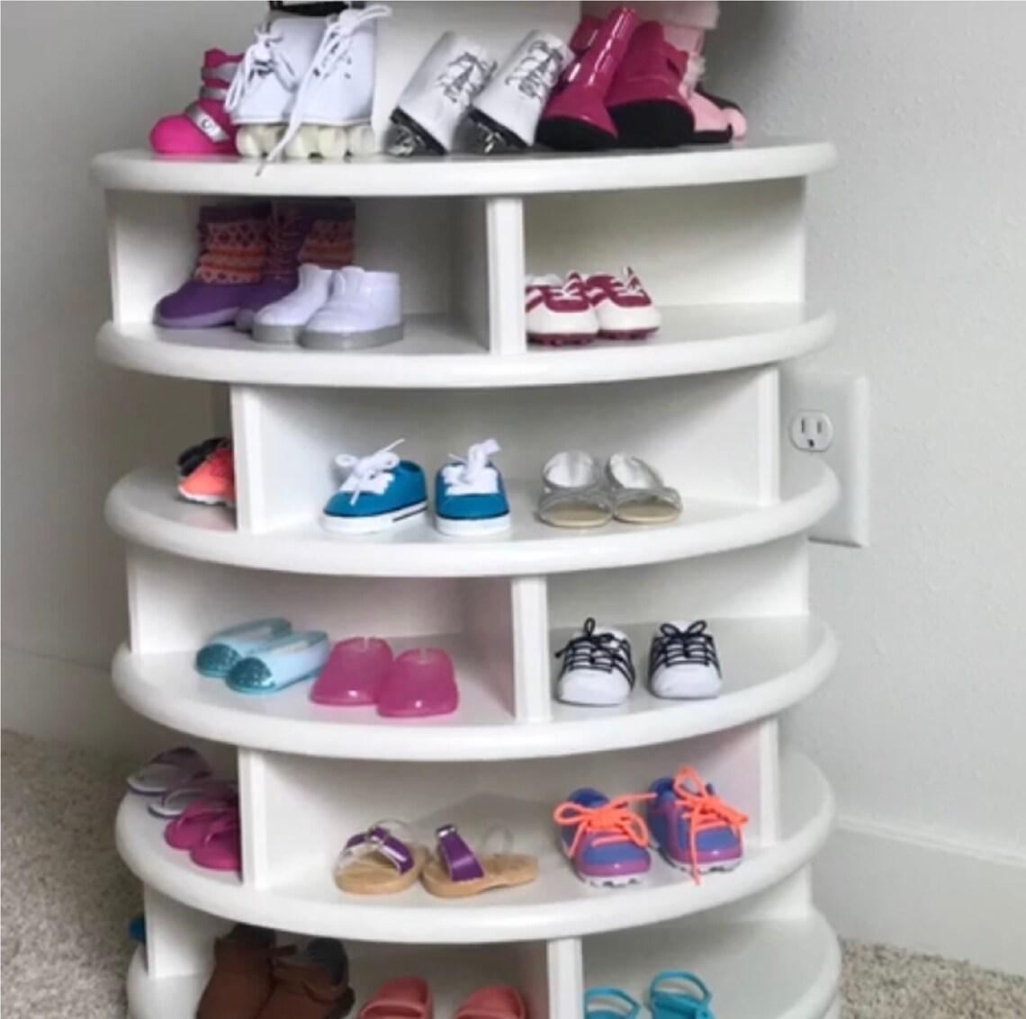 Wooden Rotating Shoe Rack turntower Custom Sizes - Etsy