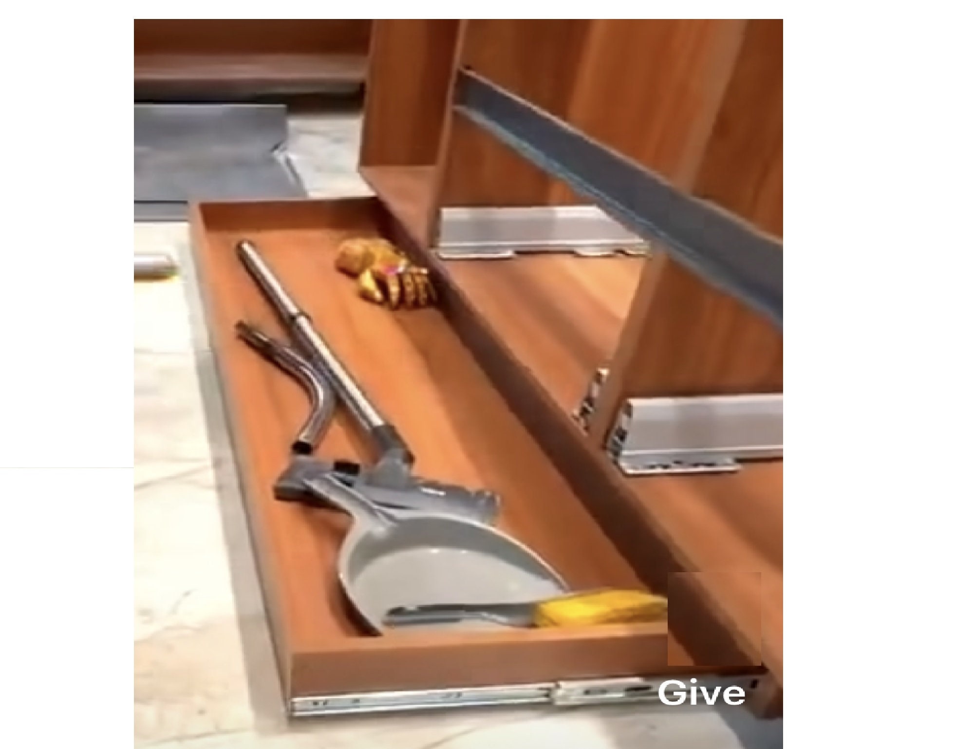 3" Height Toe Kick Wood Drawer With Push-to-open or Soft Closing Slides ...