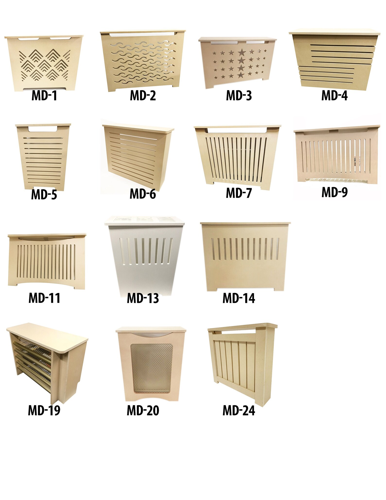 MDF Radiator Cover - MD6 - Unfinished - 9" Depth, You Choose Sizes.add ...