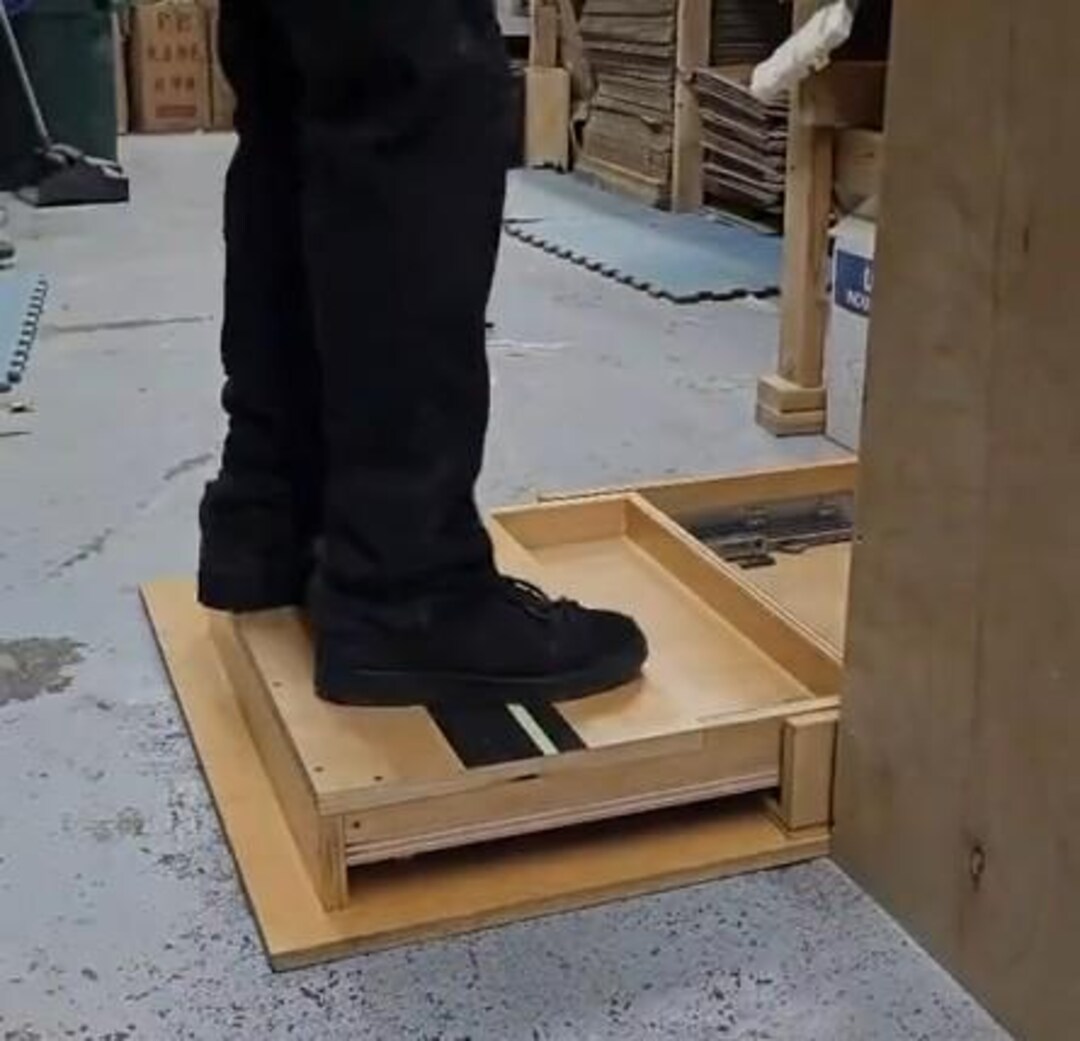 Under Cabinet Pull Out Step Stool: Baltic Birch, Push to Open With Soft ...