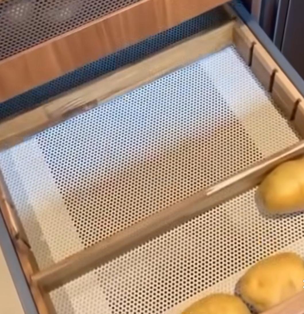 Fruit Vegetable Vented Storage Drawer 4"h,perforated Stainless Steel 1 ...