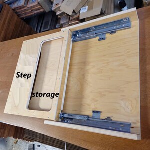 Birch Plywood Pull-out Step Stool "trojanstep" Under Cabinet Push to ...
