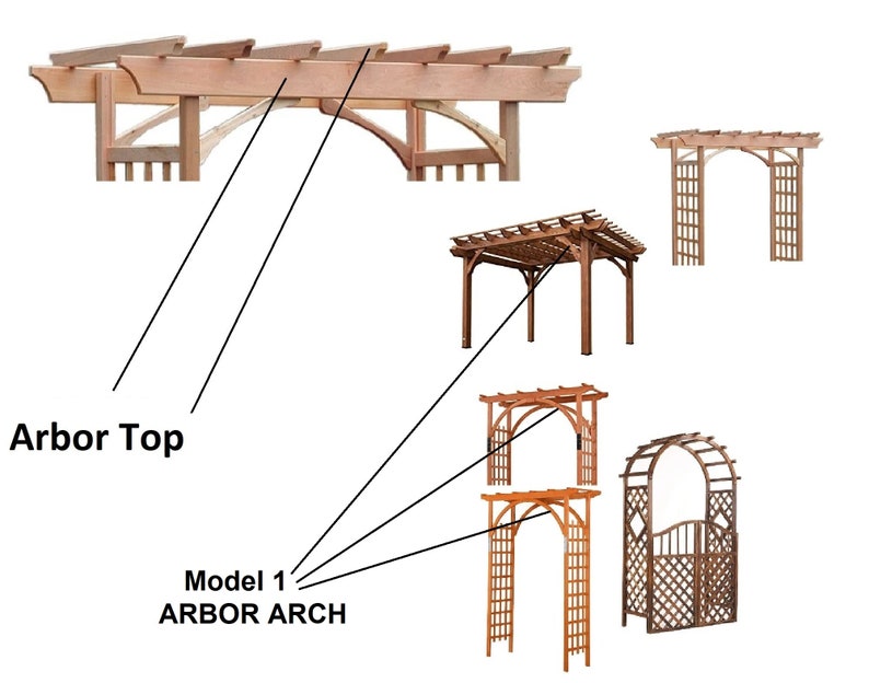 Solid Unfinished Wood Arch Top for Arbor Pergolas Gates Fences, Rustic ...