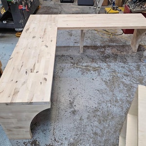 L Shape Maple Blocks Solid Wood 1.5" Thick Bench up to 20"h and 16"deep ...