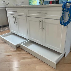 4" High "camel" Wood Kick Under Cabinet Drawer With Push-to-open and ...