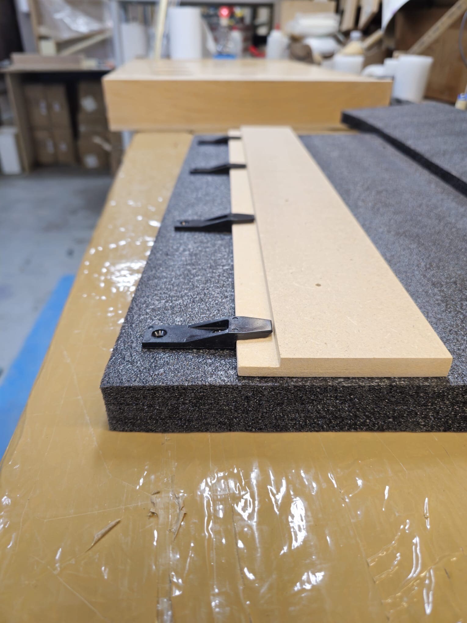 One Wood French Cleat 48" Max Long and Pack of 10 Plastic Hooks to Hang ...